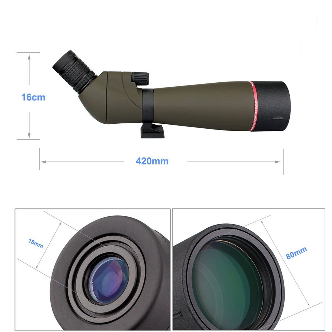 SVBONY SV13 フィールドスコープ 20-60x80mm 野鳥観察 自然観察 バードウォッチング