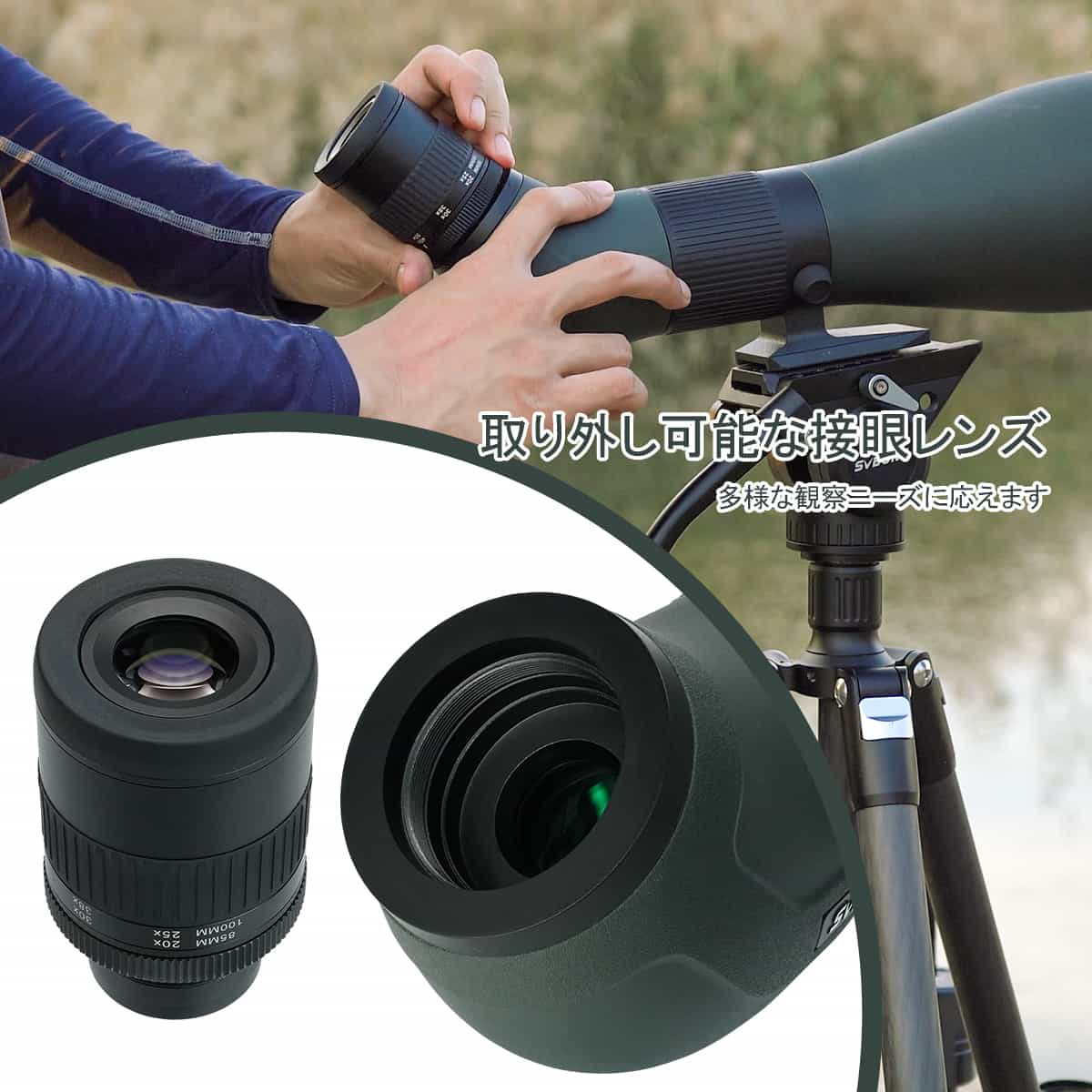 SVBONY SA401 APO級フィールドスコープ 25-75X100MM アーチェリー用 自然観察用